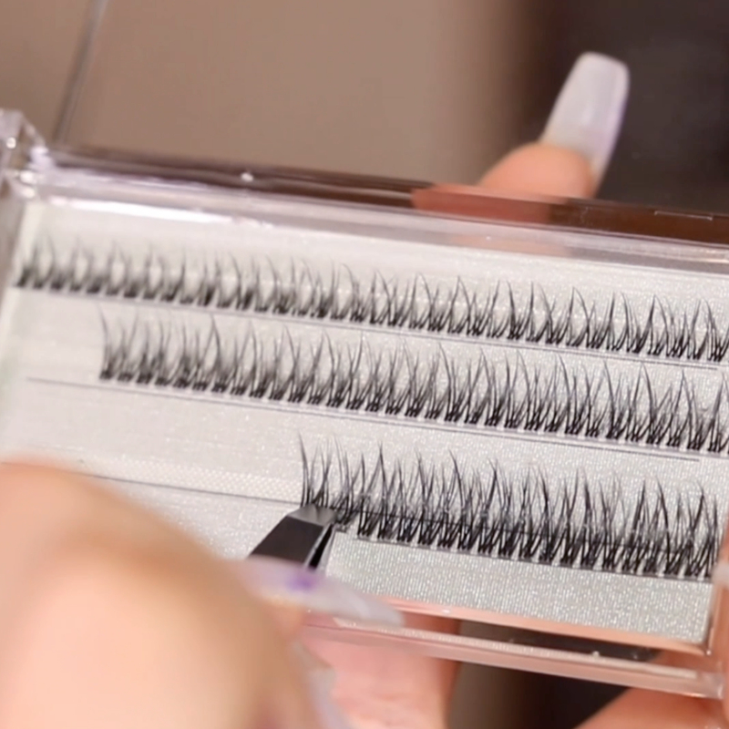 DIY eyelash extension effect "Secret" Feather cluster lashes | Dark ...